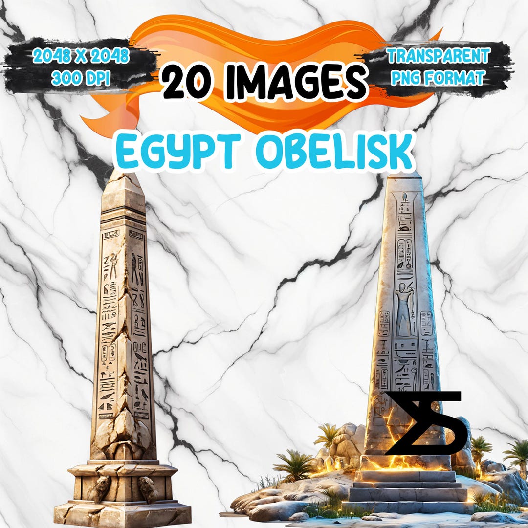 Watercolor Egypt Obelisk PNG Image on Transparent Background, Digital ...