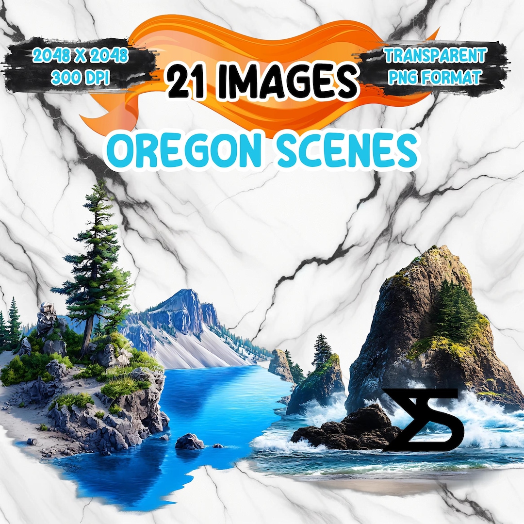 Watercolor Oregon Scenes PNG Image, Oregon Clipart Bundle, Commercial ...