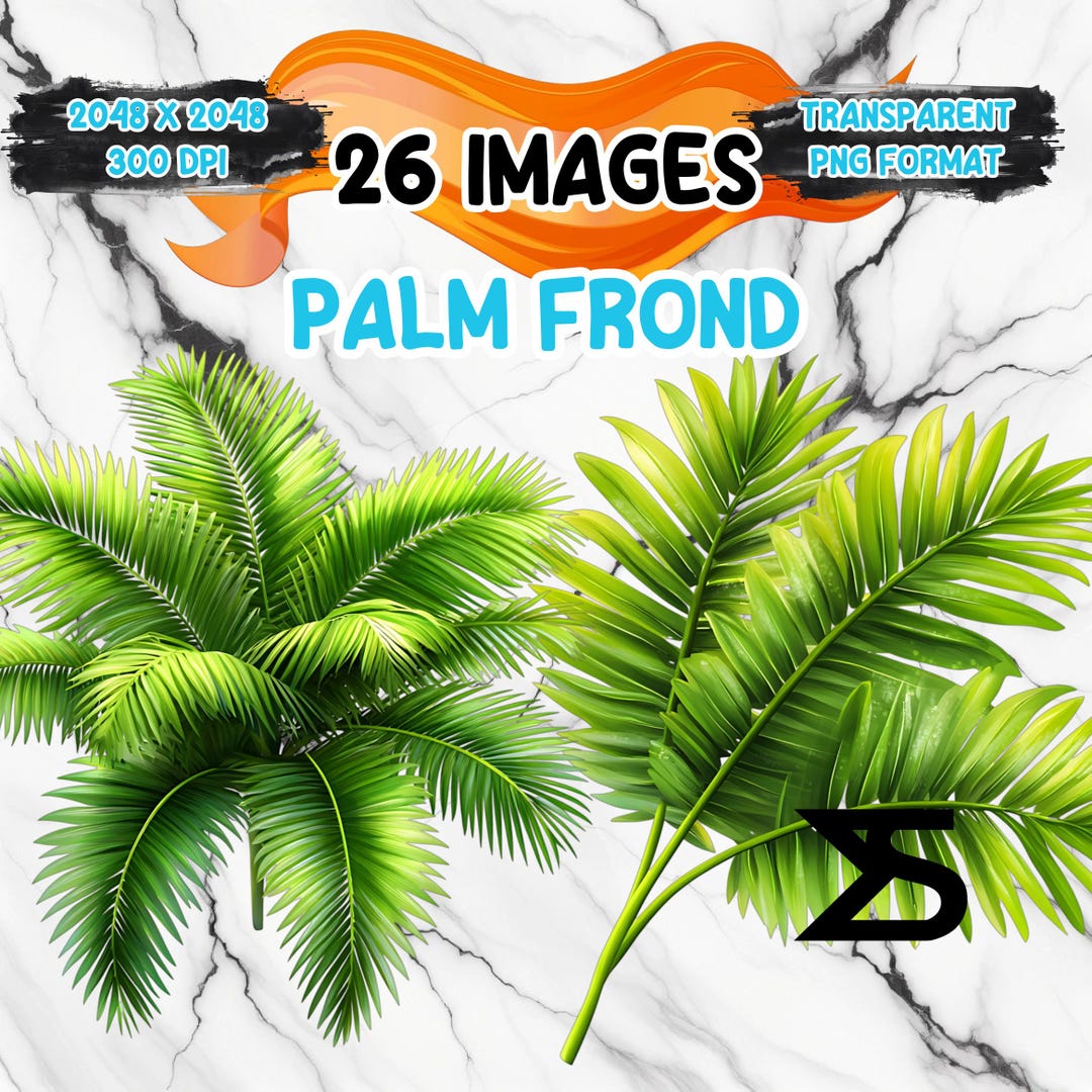 Watercolor Palm Frond PNG Image on Transparent Background, Digital ...