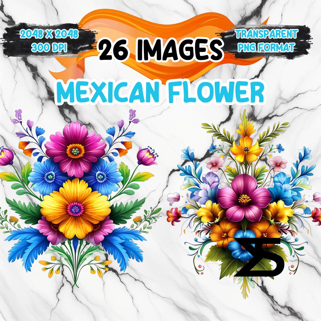 Watercolor Mexican Flower PNG Image on Transparent Background, Digital ...