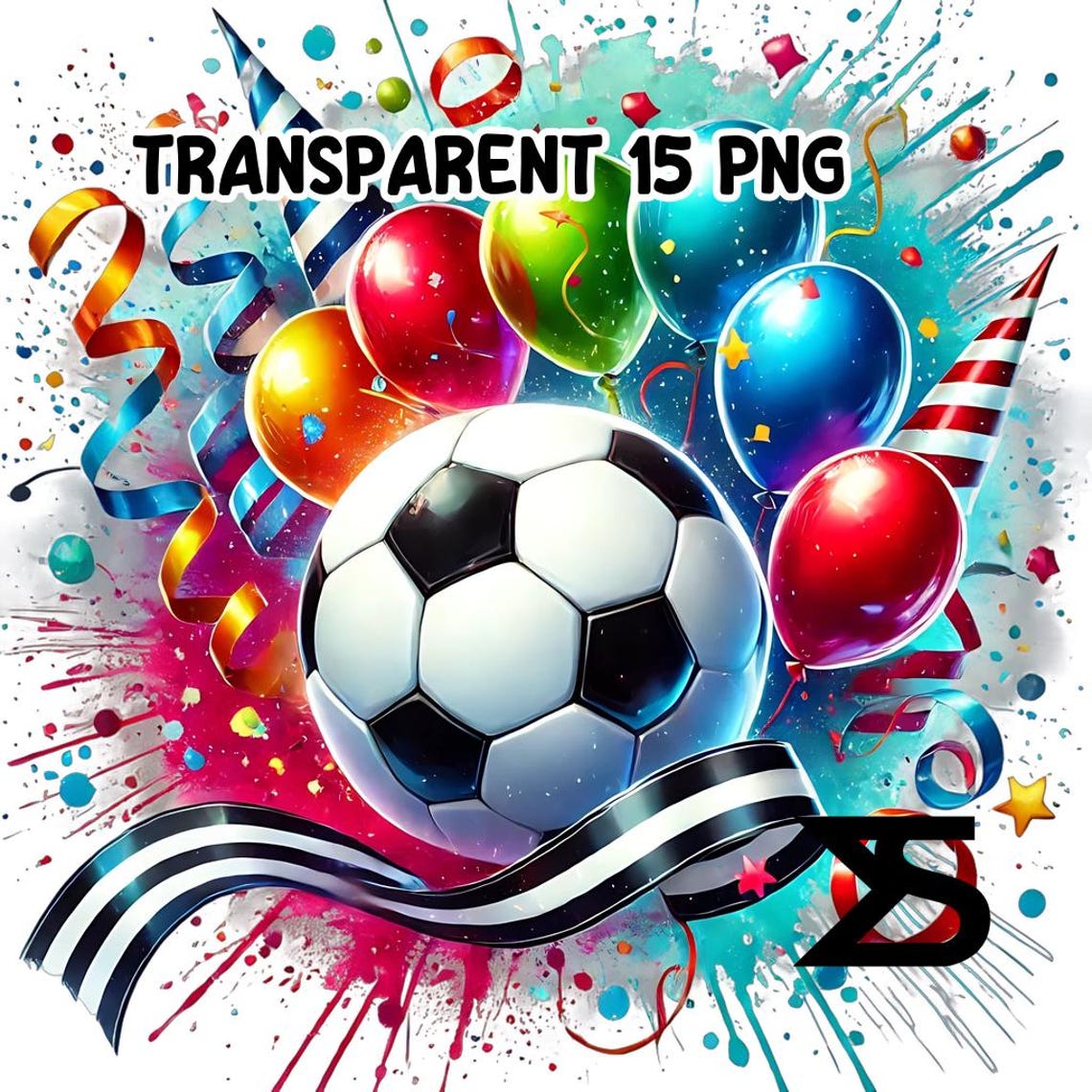 15 Watercolor Football Party Clipart , Soccer Party Clipart, Clipart ...