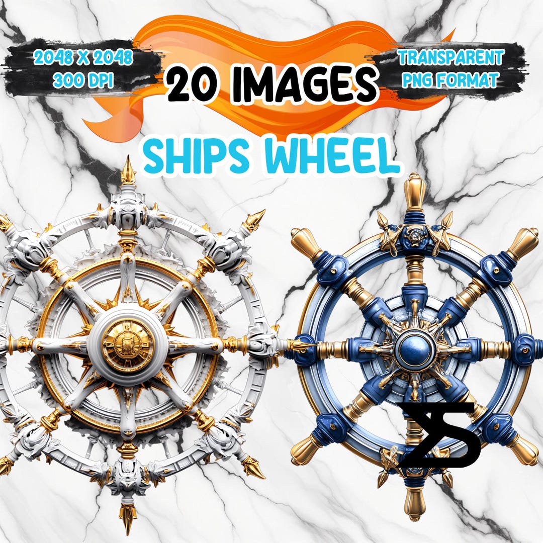 Watercolor Ships Wheel PNG Image on Transparent Background, Digital ...