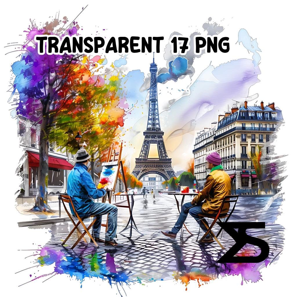 17 Watercolor Vintage Paris Clipart , Paris Clipart PNG, Clipart Bundle ...