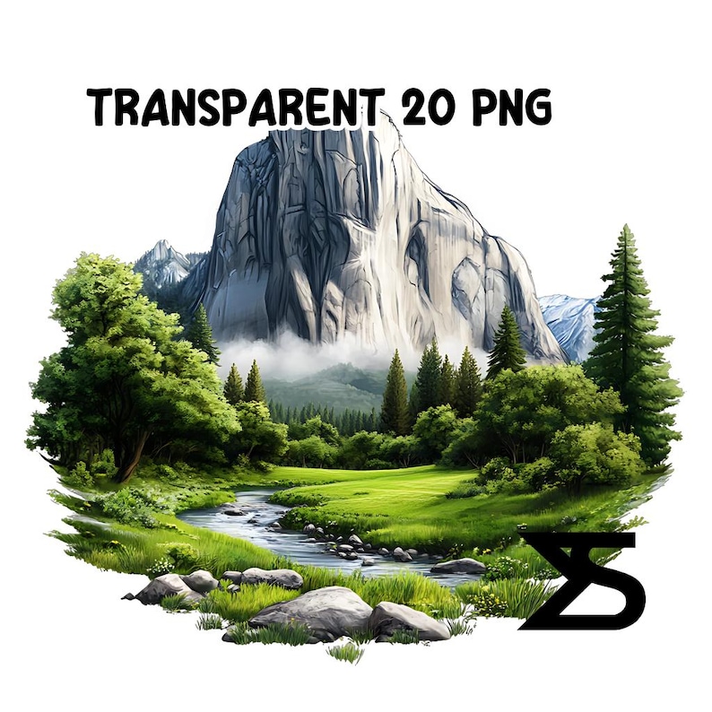 Watercolor Yosemite Landscape PNG Image With Transparent Background ...