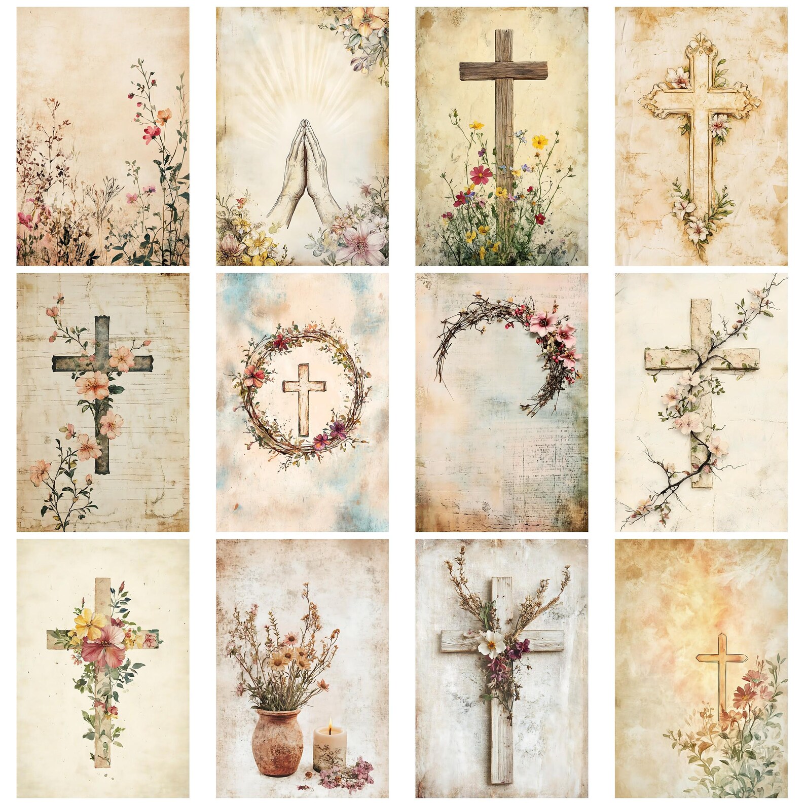 Boho Christian Pages Printable Junk Journal Kit Bible Verses Vintage ...
