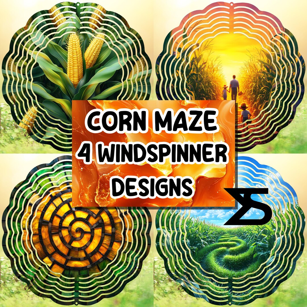 Corn Maze Wind Spinner PNG Sublimation Design, Wind Spinner Design PNG ...