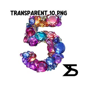 Watercolor Crystal Gem Number PNG Image on Transparent Background ...