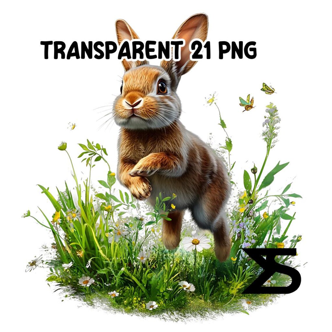 Watercolor Bunny Hopping PNG Image, Spring Clipart Bundle, Commercial ...
