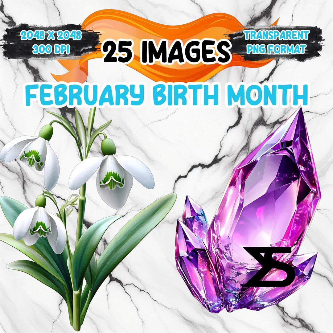 Watercolor February Birth Month PNG Image on Transparent Background ...