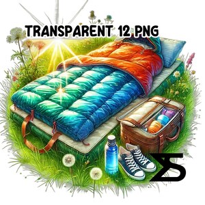 12 Watercolor Camping Clipart | Tent, Campfire, Lantern, Backpack ...
