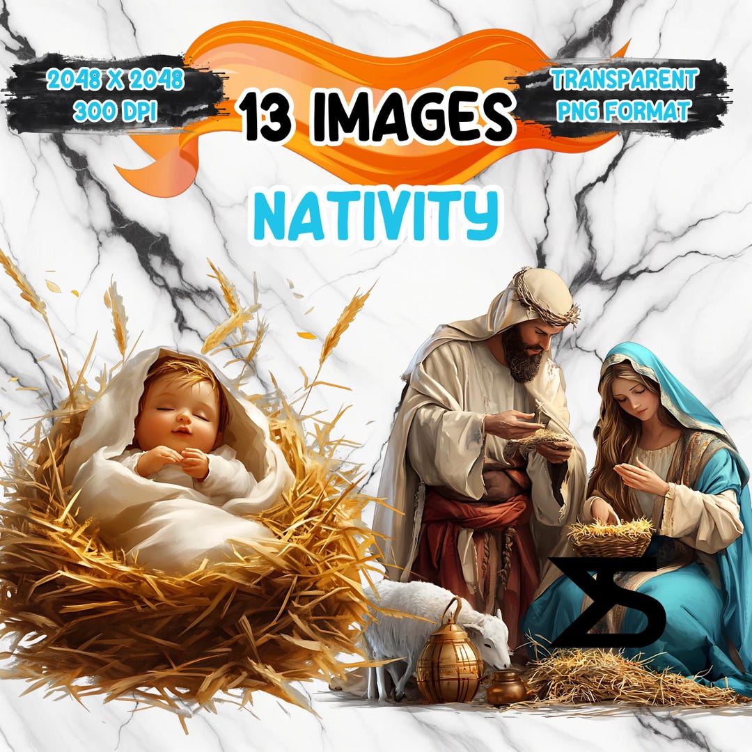 Watercolor Nativity Scenes PNG Image, Christian Clipart Bundle ...