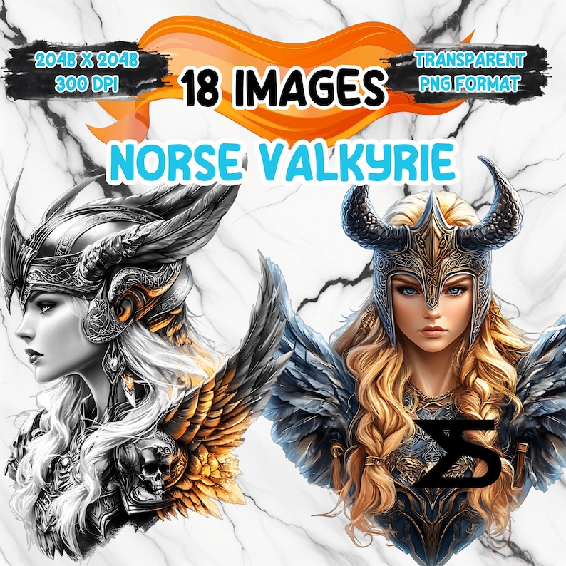 Watercolor Norse Valkyrie PNG Image on Transparent Background, Digital ...