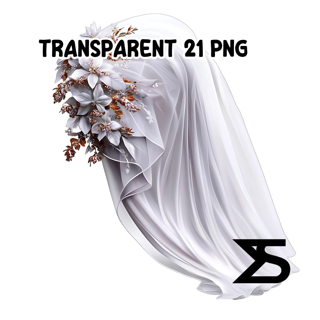 Watercolor Wedding Veil PNG Image on Transparent Background, Digital ...