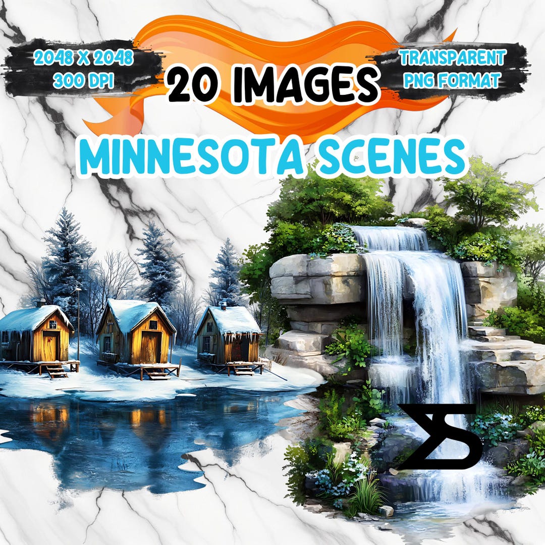Watercolor Minnesota Scenes PNG Image, Minnesota Clipart Bundle ...