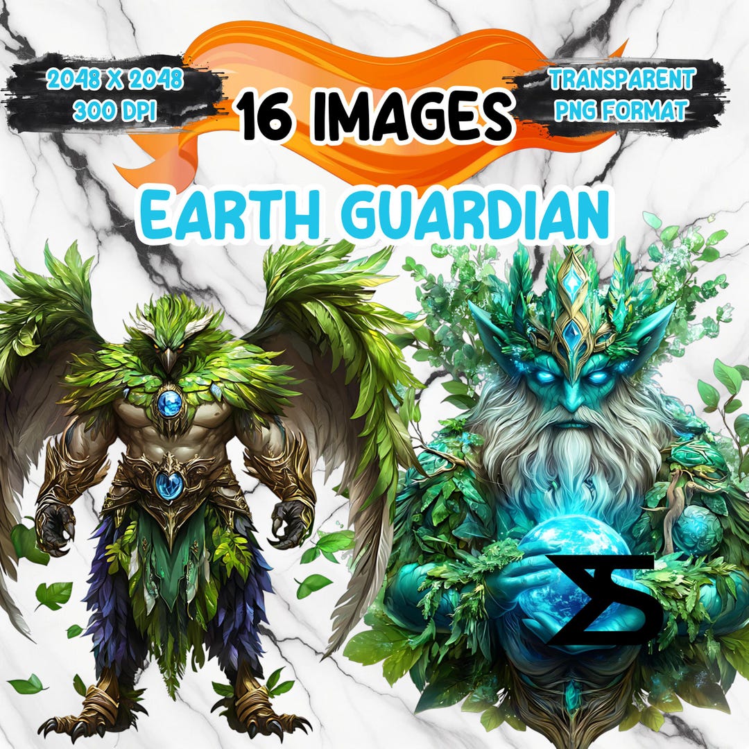 Watercolor Earth Guardian PNG Image on Transparent Background, Digital ...