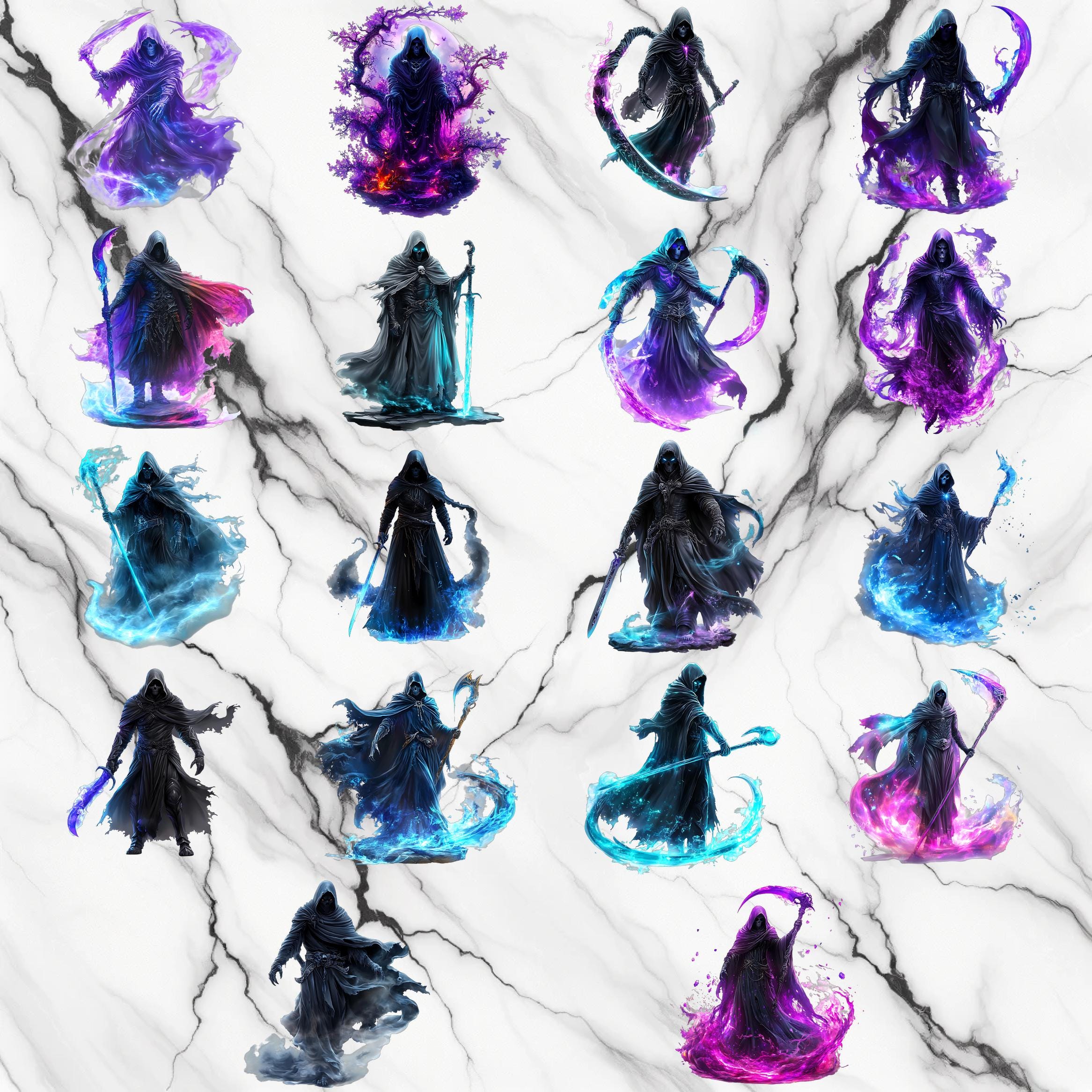 Watercolor Spectral Reaper PNG Image on Transparent Background, Digital ...