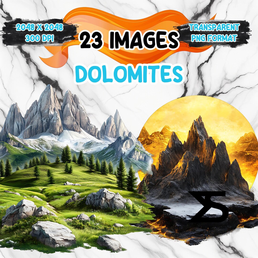 Watercolor Dolomites PNG Image on Transparent Background, Digital ...