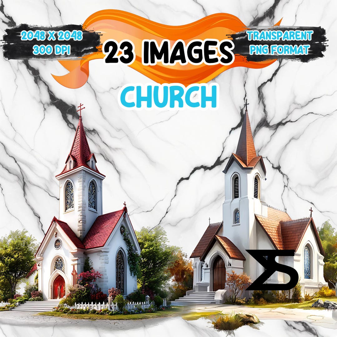 Watercolor Church PNG Image, Christian Clipart Bundle, Commercial Use ...