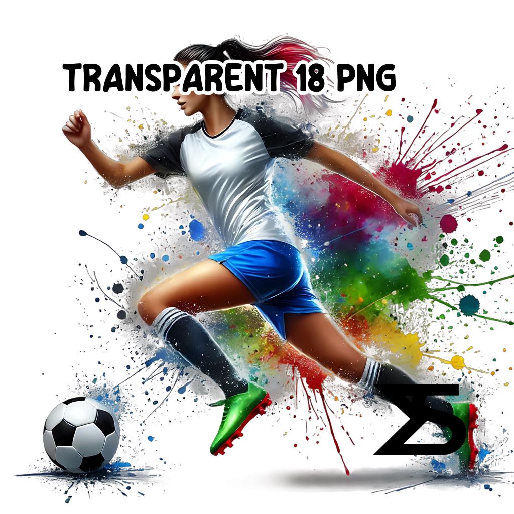 18 Watercolor Woman Football Player Clipart , Woman Soccer Clipart ...