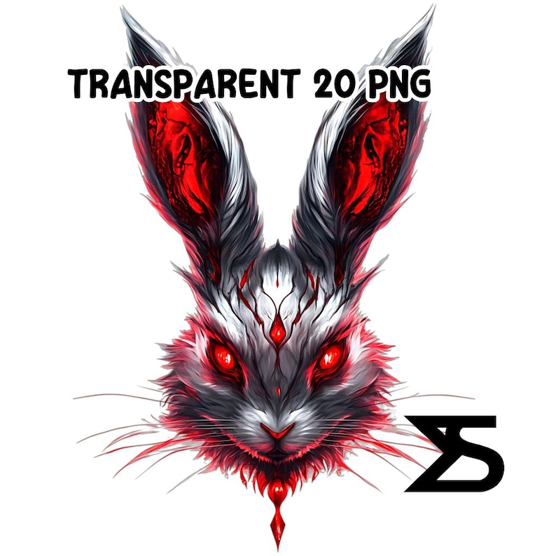 Watercolor Evil Gothic Rabbit PNG Image on Transparent Background ...