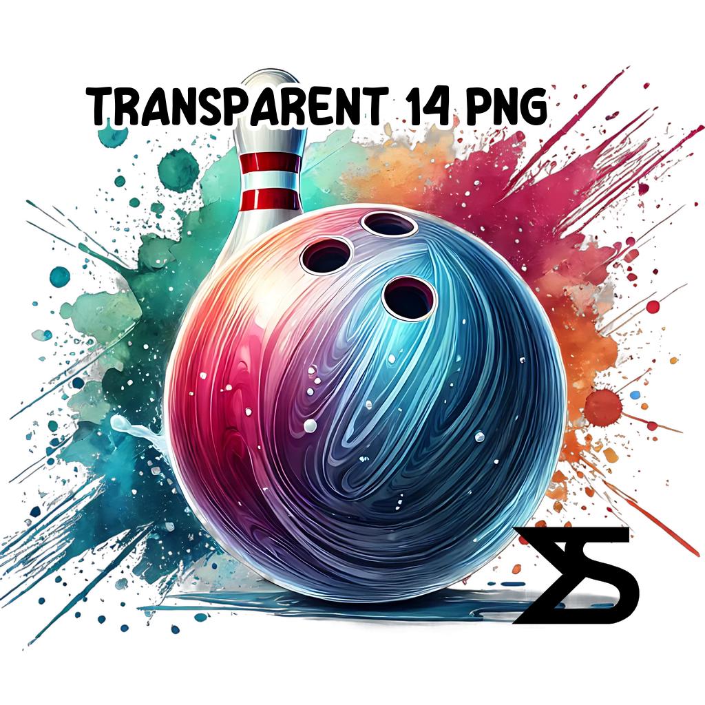 14 Watercolor Bowling Clipart, Bowling Pin Clipart Bundle, Commercial ...