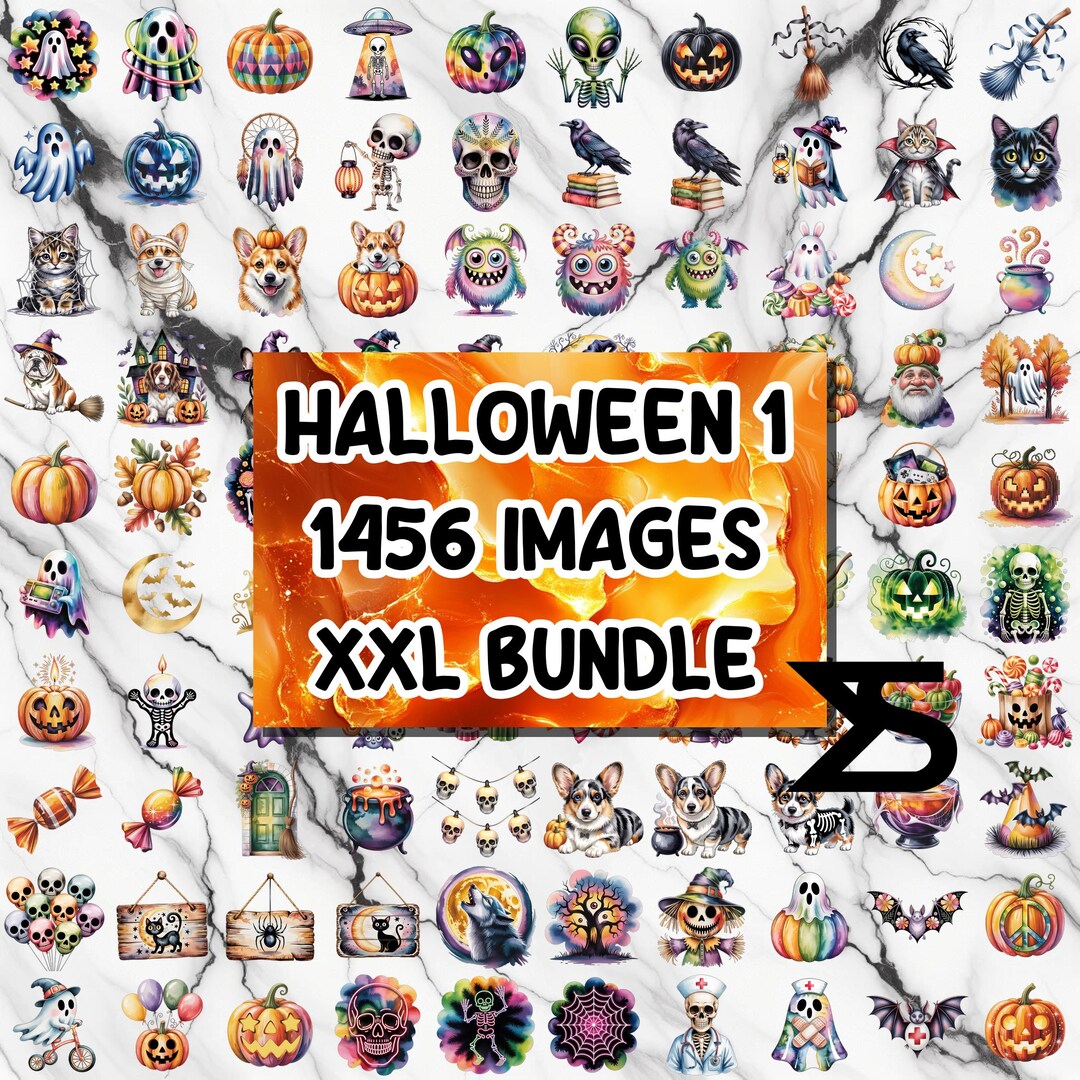 XXL Watercolor Halloween PNG Clipart Image on Transparent Background ...