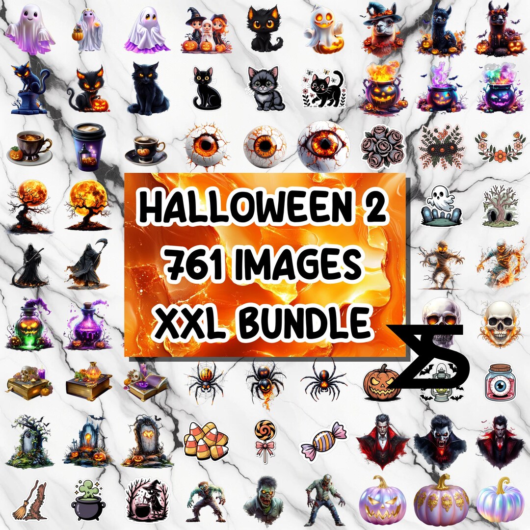 XXL Watercolor Halloween PNG Clipart Image on Transparent Background ...