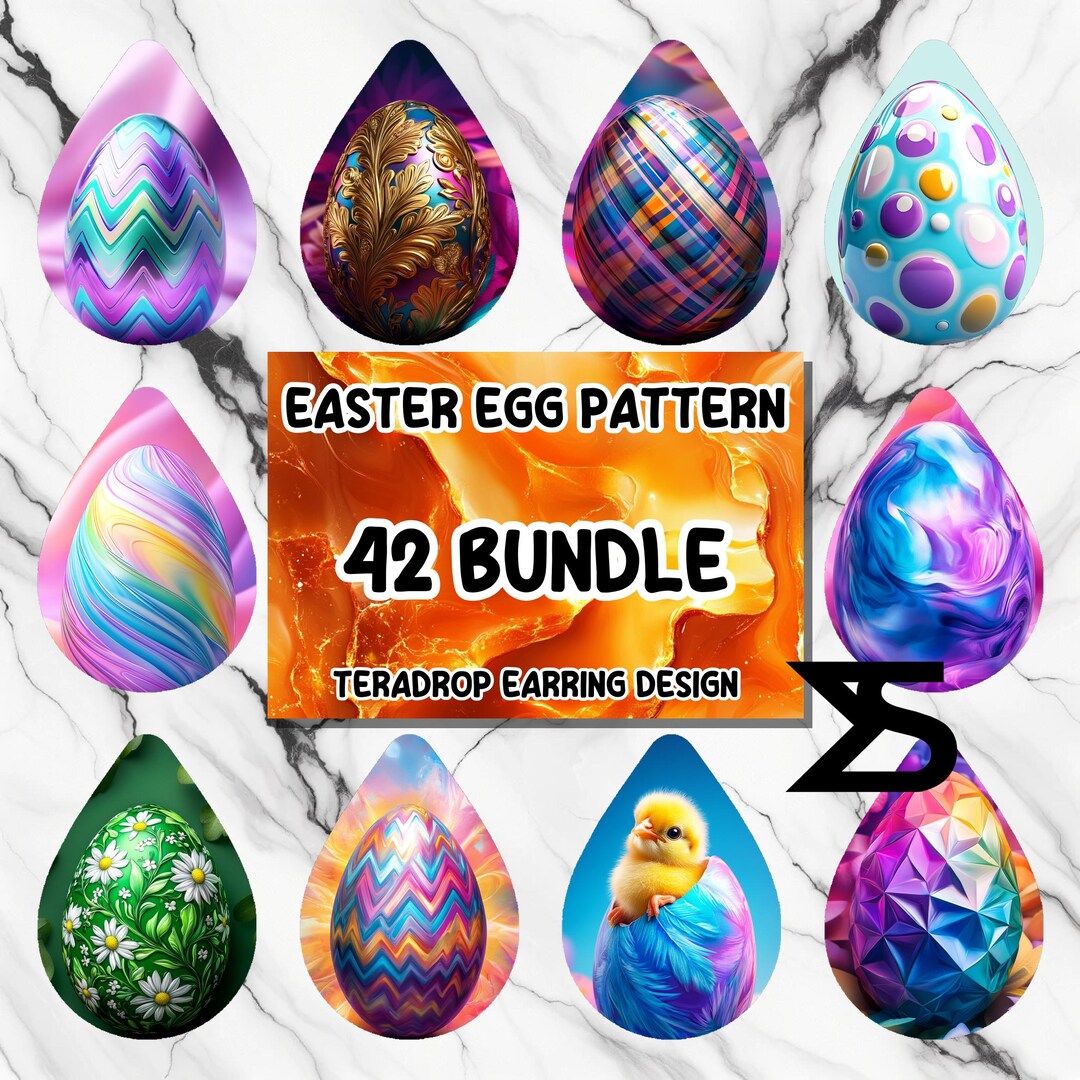Easter Egg Sublimation Earring Design Bundle, Instant Digital Download ...
