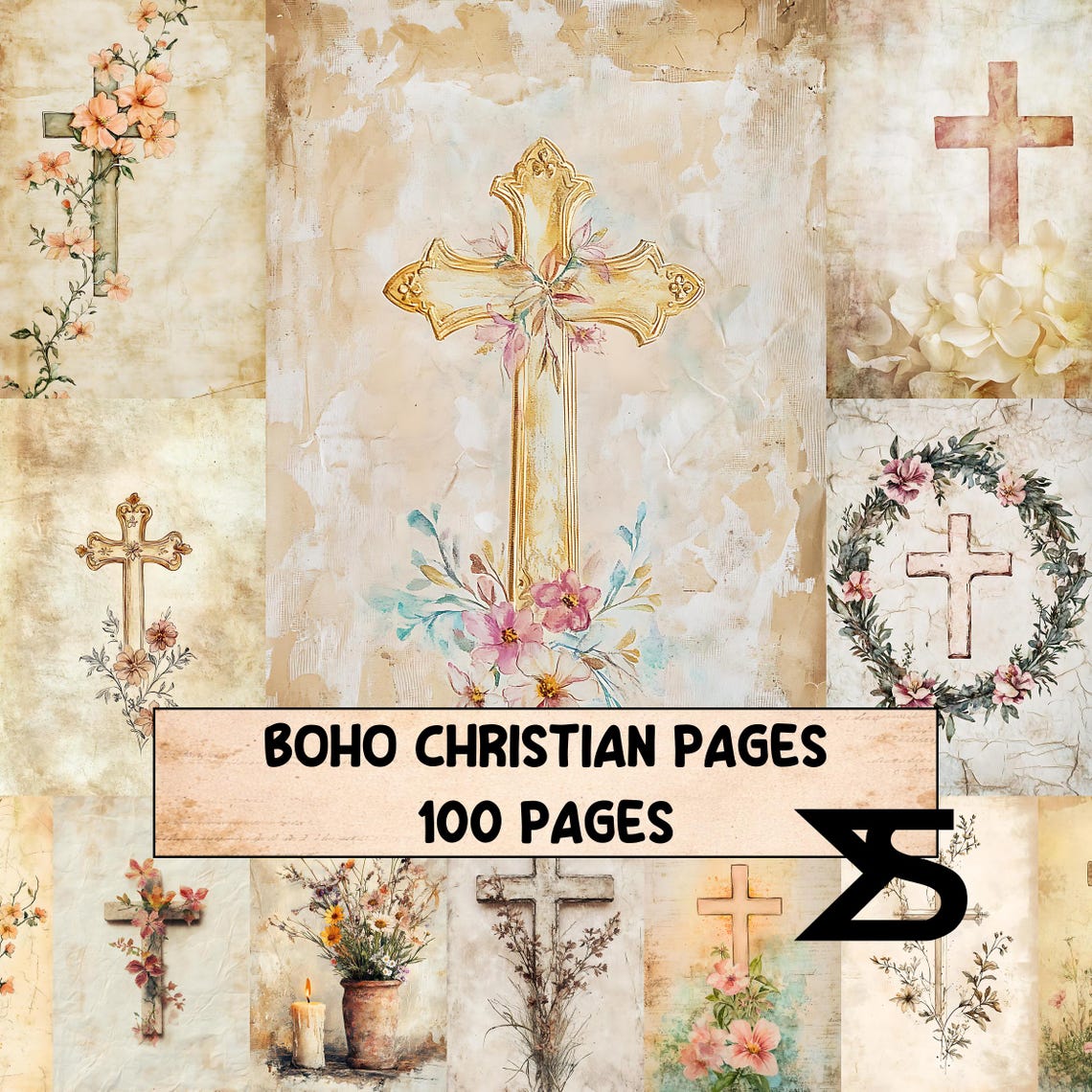 Boho Christian Pages Printable Junk Journal Kit Bible Verses Vintage ...