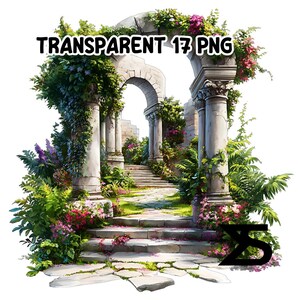 Watercolor Secret Garden PNG Image on Transparent Background, Digital ...
