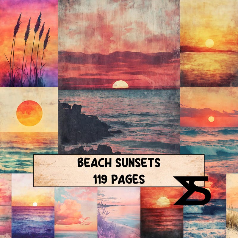 Sunset Beach Art - Etsy UK