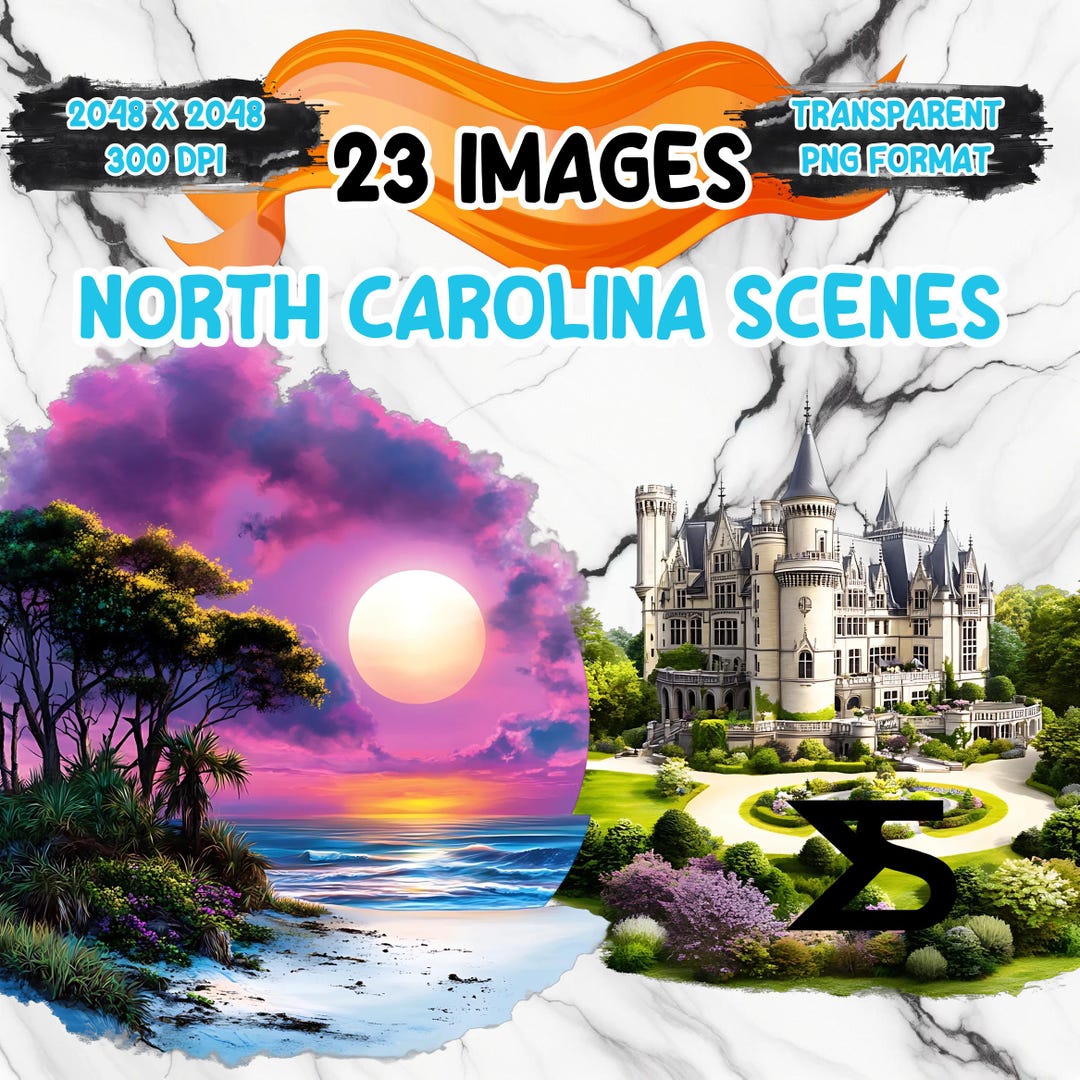 Watercolor North Carolina Scenes PNG Image, North Carolina Clipart ...