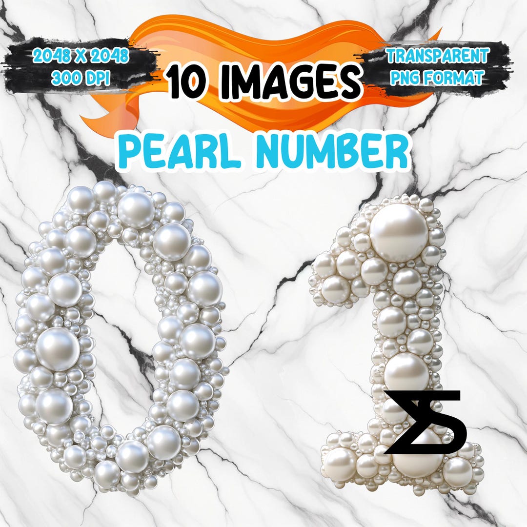 Watercolor Pearl Number PNG Image on Transparent Background, Digital ...
