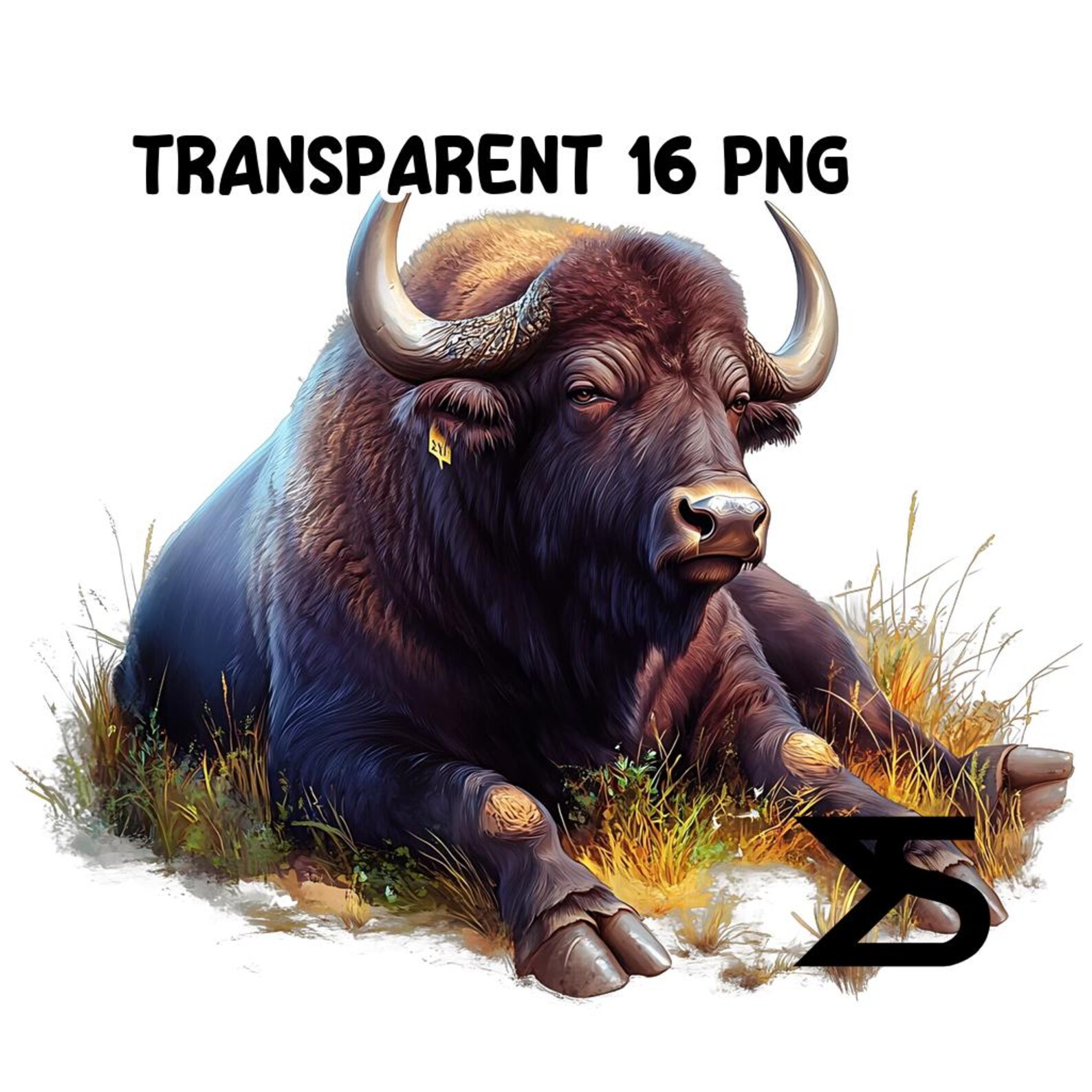 Watercolor Majestic Buffalo PNG Image, Buffalo Clipart Bundle ...