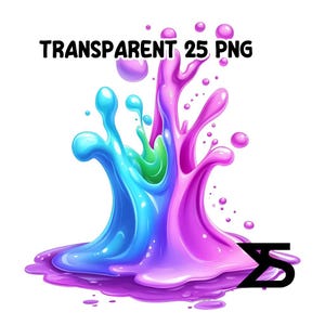 25 Watercolor Cartoon Color Splash, Color Splash Clipart Bundle ...