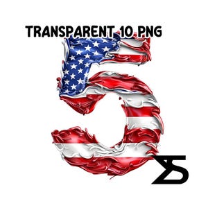 Watercolor 4th of July Number PNG Image on Transparent Background ...