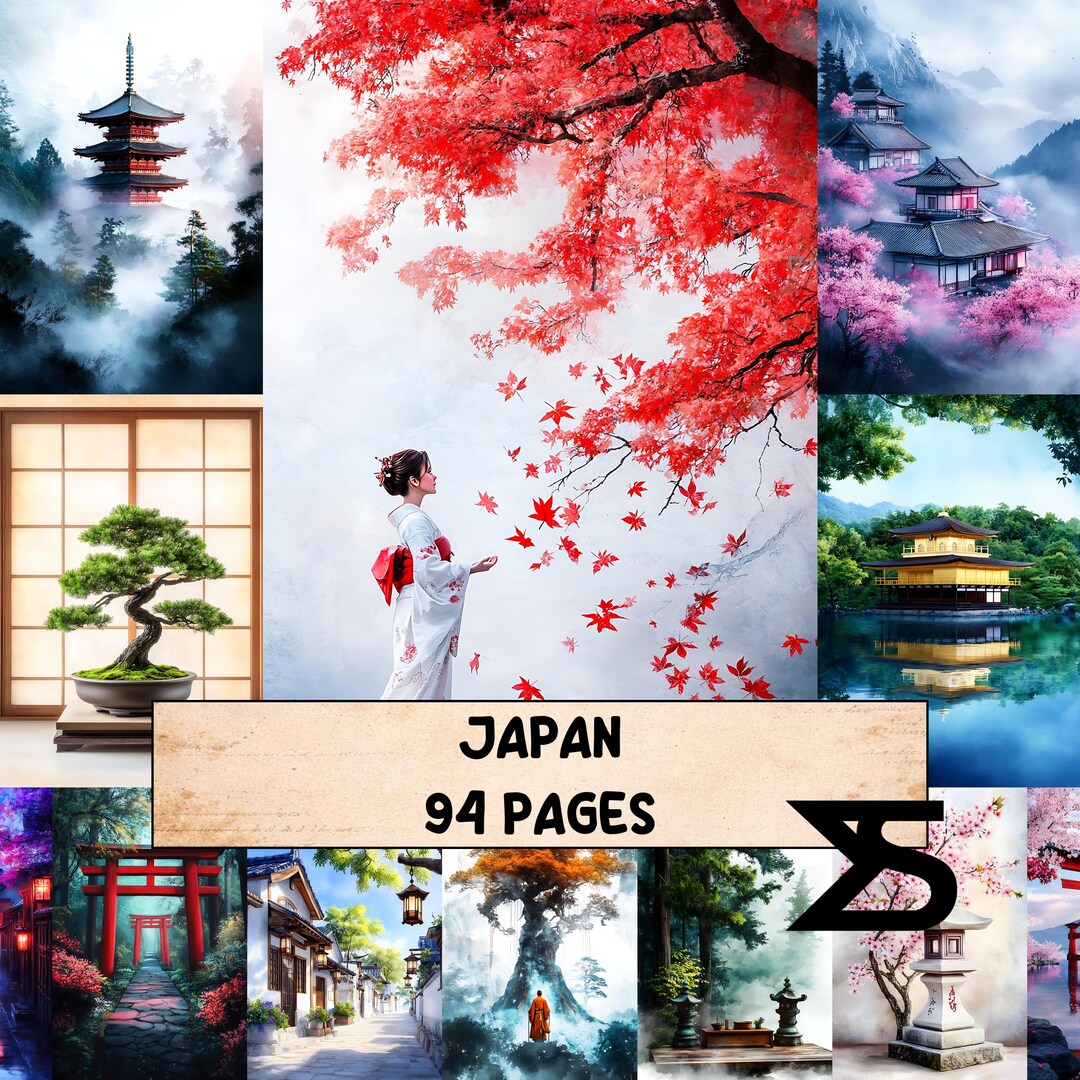 Japan Vintage Ephemera Junk Journal Kit With Washi Tape Tags Postcards ...