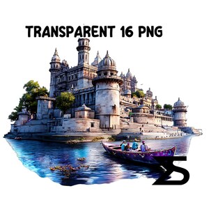 Watercolor Varanasi Ghats PNG Image on Transparent Background, Digital ...