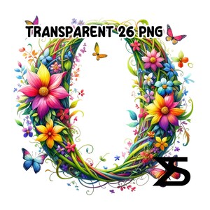 26 PNG, Watercolor Spring Floral Alphabet Collection Clipart, Alphabet ...