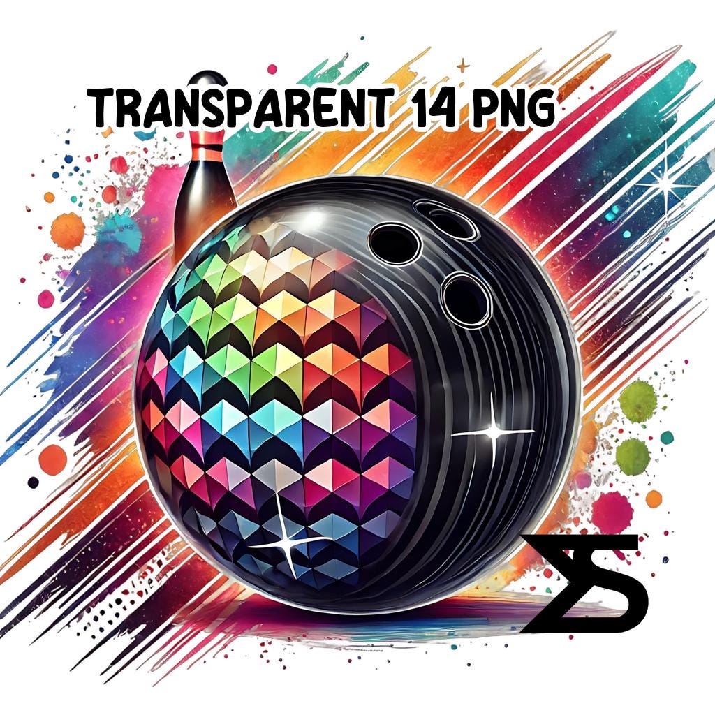 14 Watercolor Bowling Clipart, Bowling Pin Clipart Bundle, Commercial ...