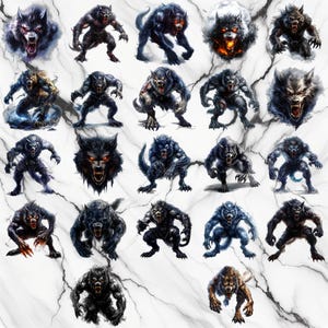 22 Watercolor Halloween Werewolf Clipart , Werewolf Clipart PNG ...