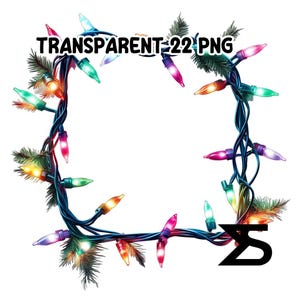 Watercolor Christmas Lights Frame PNG Image on Transparent Background ...