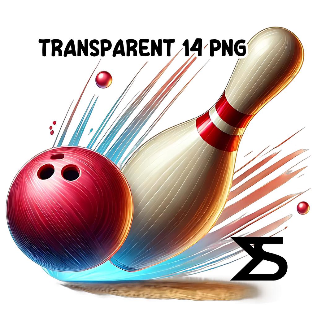 14 Watercolor Bowling Clipart, Bowling Pin Clipart Bundle, Commercial ...