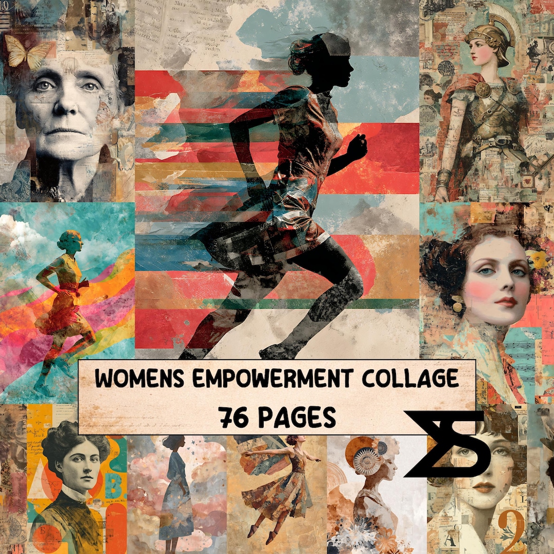 Womens Empowerment Collage Vintage Ephemera Junk Journal Kit Feminist ...