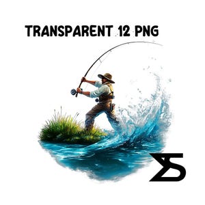Watercolor Fishing PNG Image With Transparent Background, Fishing ...