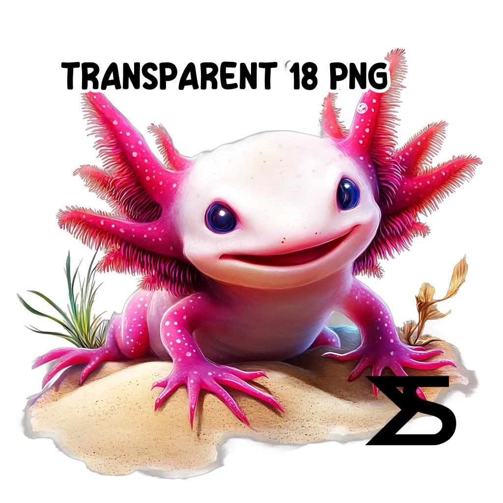 Watercolor Axolotl PNG Image, Axolotl Clipart Bundle, Commercial Use ...