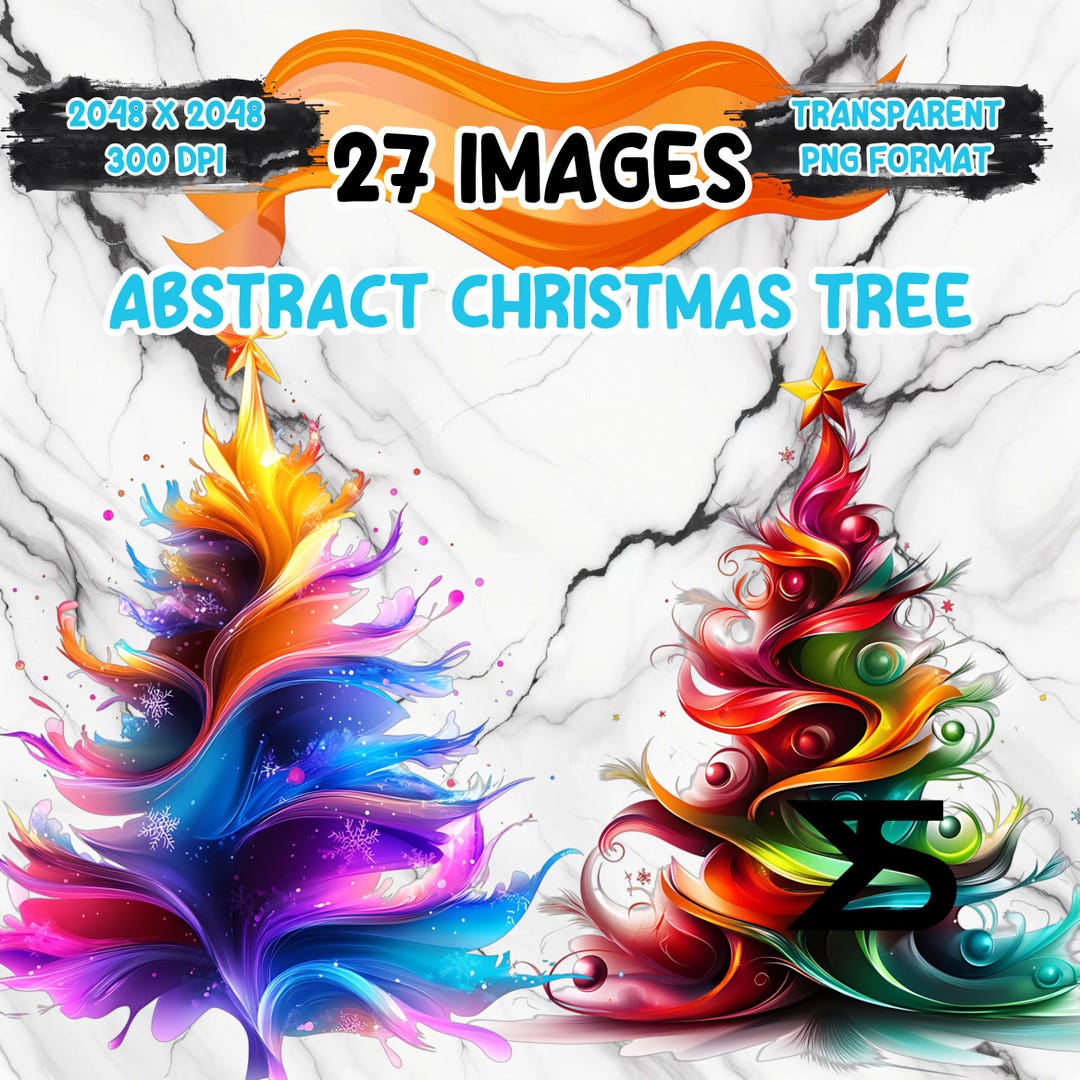 Watercolor Abstract Christmas Tree PNG Image on Transparent Background ...