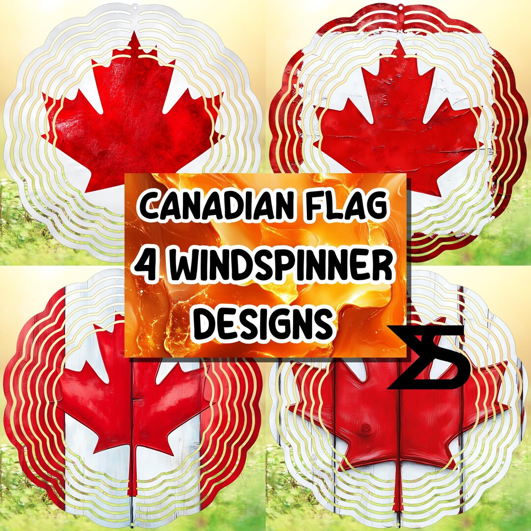Canadian Flag Wind Spinner PNG Sublimation Design, Wind Spinner Design ...