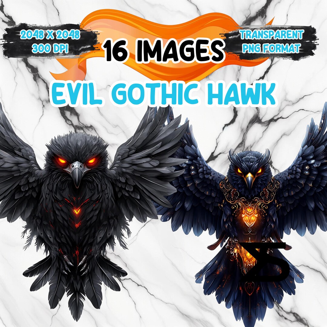 Watercolor Evil Gothic Hawk PNG Image on Transparent Background ...