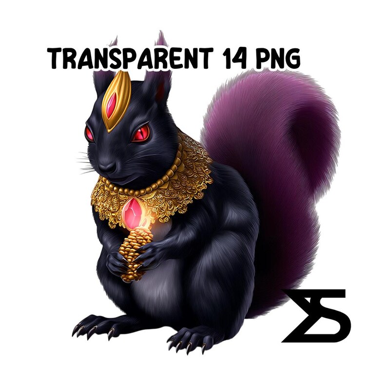 Watercolor Evil Gothic Squirrel PNG Image on Transparent Background ...